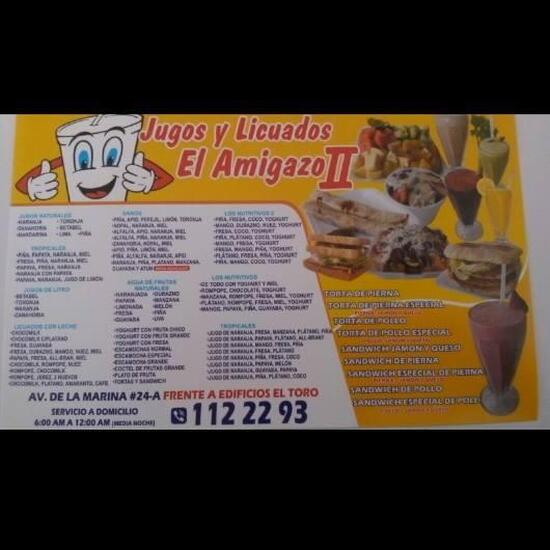 Menu at Jugos y licuados el amigazo ll pub & bar, Mazatlán