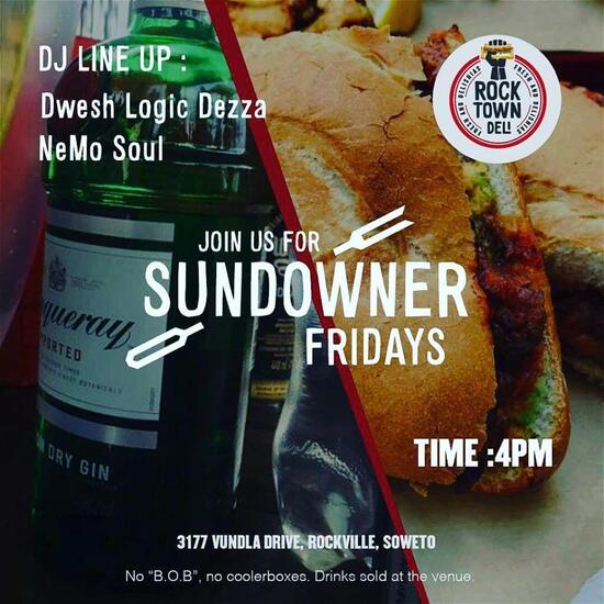 Menu at Rocktown Deli restaurant, Soweto
