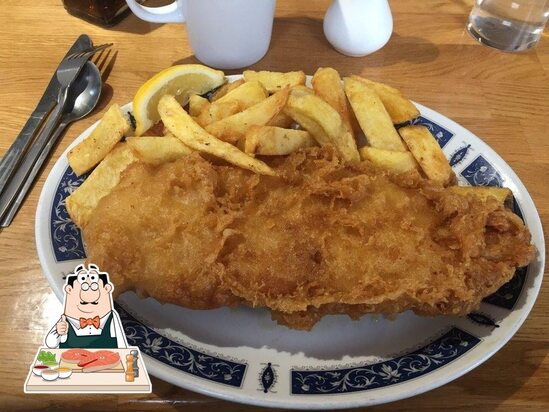Menu at Stoby's Fish and Chips restaurant, Salisbury