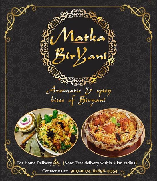 Menu at Matka Biryani, Indore