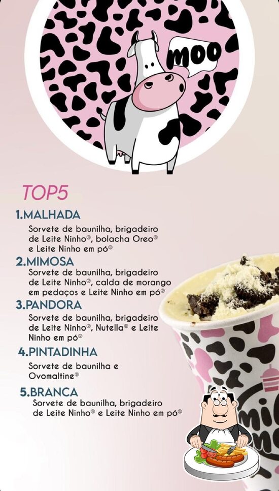 Menu em Milky Moo, Brasil