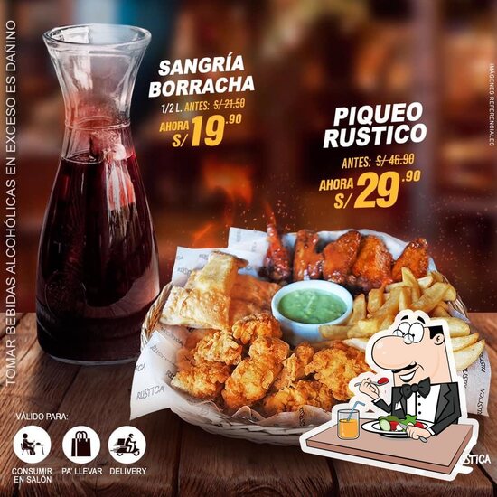 Carta del restaurante Rustica, Piura, AV. SANCHEZ CERRO NRO. 234 -239 ...