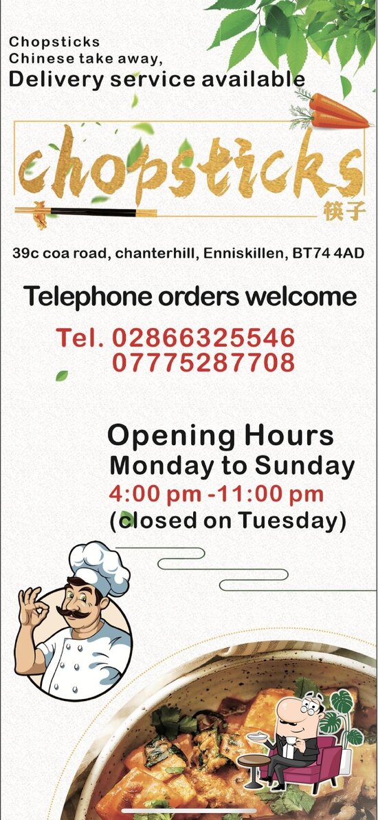 Chopsticks, Enniskillen - Menú del restaurante, precios y reseñas