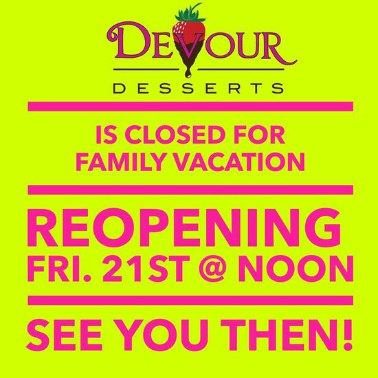 Menu at Devour Desserts, West Deptford