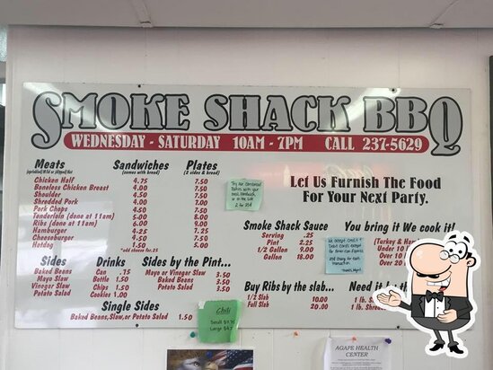Menu at Smoke Shack BBQ, Scottsville