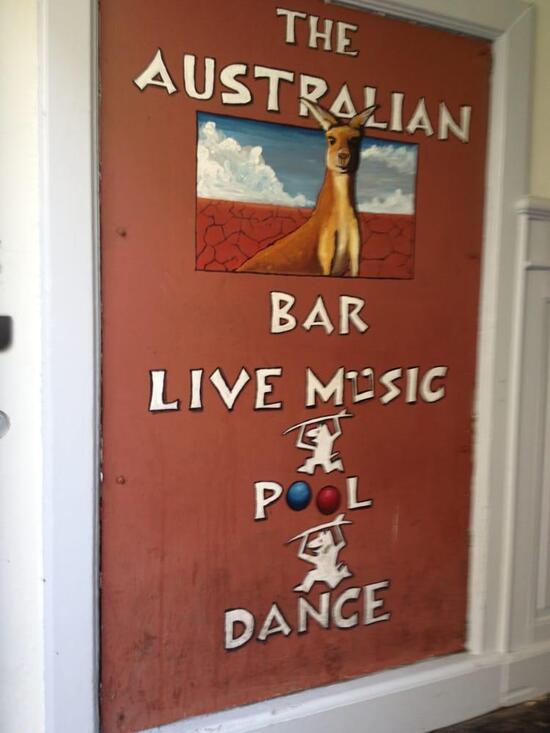 Menu at The Australian Bar, Copenhagen