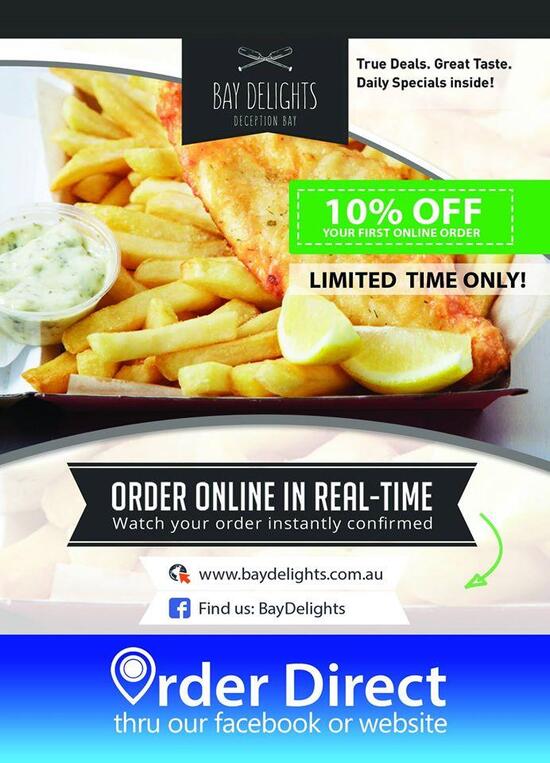 Menu at Bay Delight's restaurant, Deception Bay