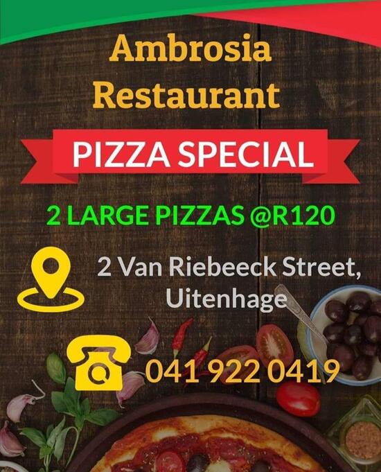 Menu at Ambrosia Restaurant, Uitenhage