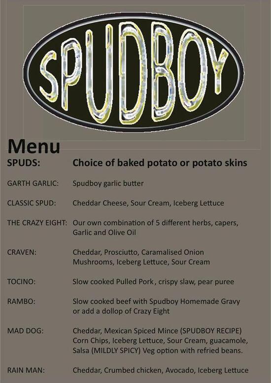 Menu at Spudboy restaurant, The Rocks