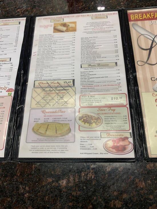 Menu at L George's Coney Island restaurant, Livonia, Grand River St