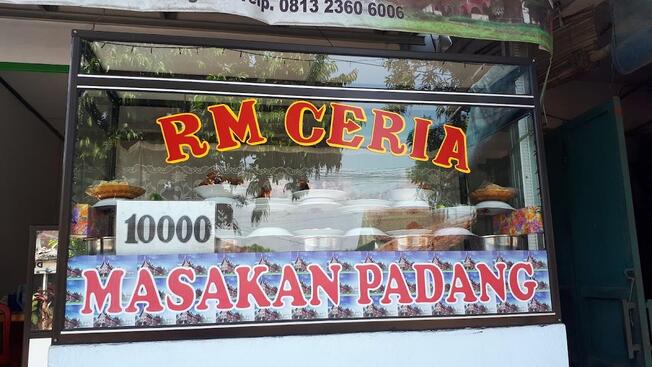 Menu at Rumah Makan Minang Ceria restaurant, Serdang Kulon