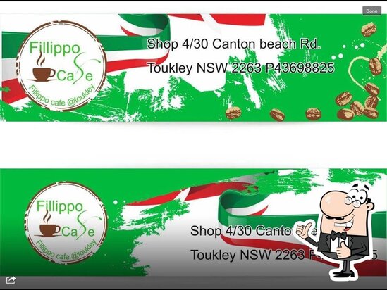 Menu at Filippos Cafe, Toukley