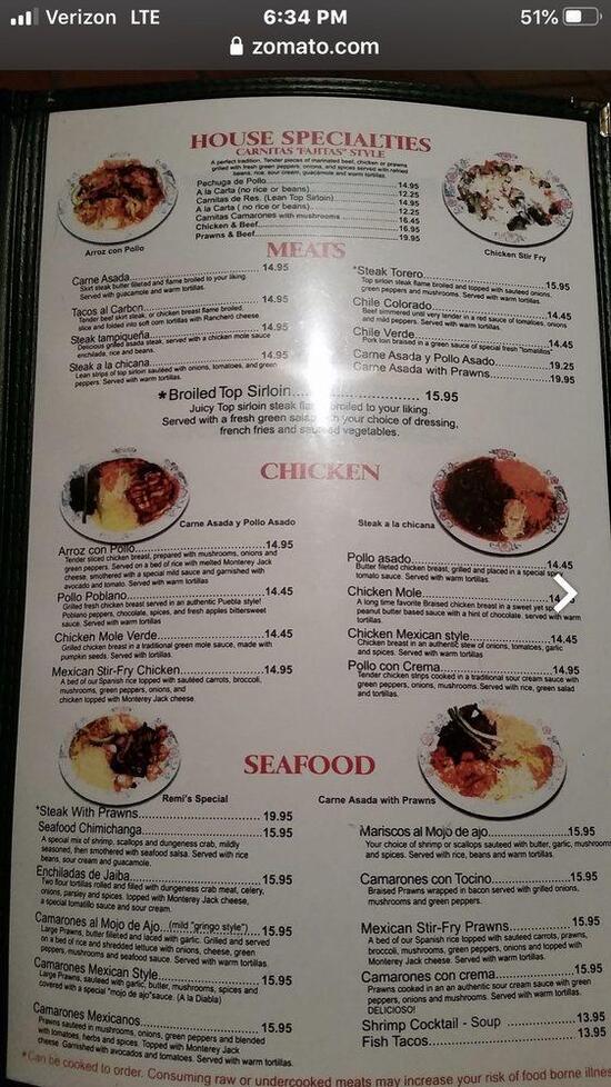 Menu at 3 Margaritas restaurant, Richland, 627 Jadwin Ave