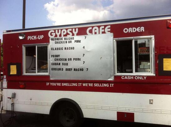 Menu at Gypsy Cafe, Indianapolis