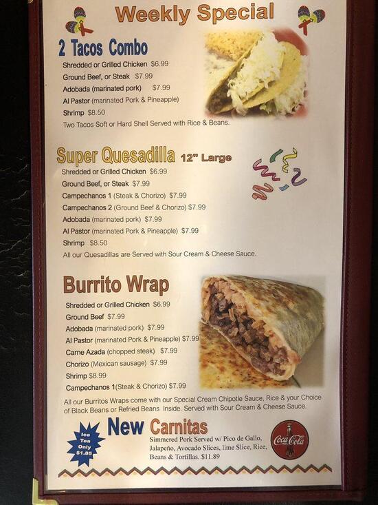 Menu at Rio Mexican Food restaurant, Thomasville
