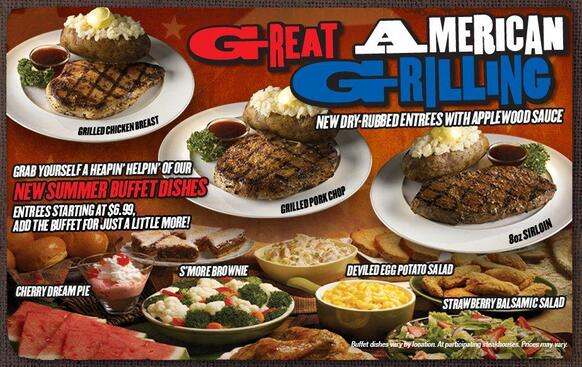 Ponderosa Steakhouse in Oneonta - Restaurant menu