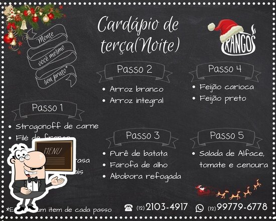 Menu em Rango restaurante, Guaratinguetá