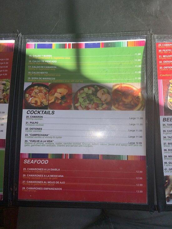 Menu at El Norteño Restaurant, Tyler