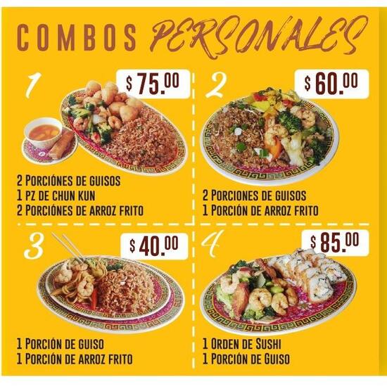 Menu at Tai Fu Express, Tepic