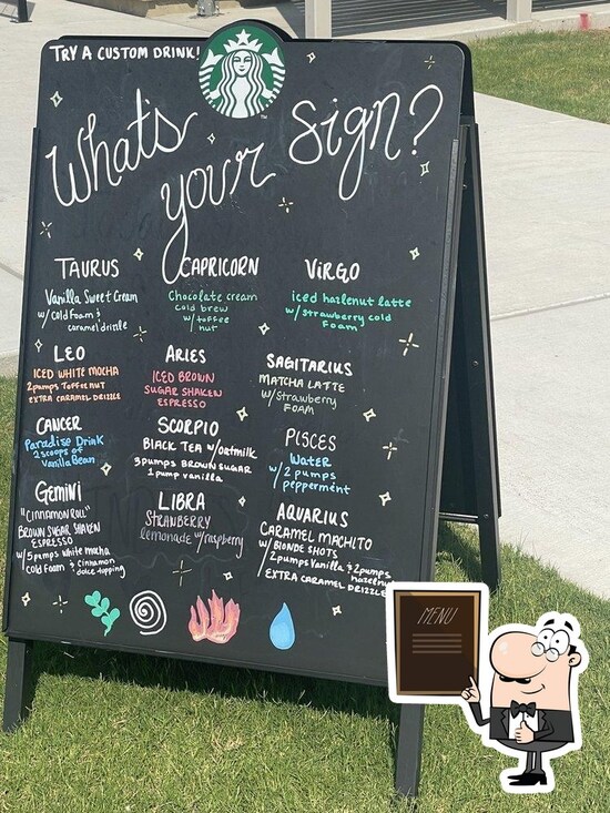 Menu at Starbucks, College Station, Wellborn Rd