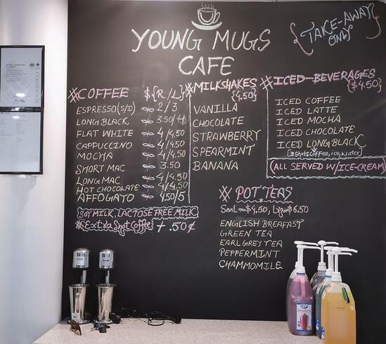 Menu at Young Mugs Cafe, Ballajura