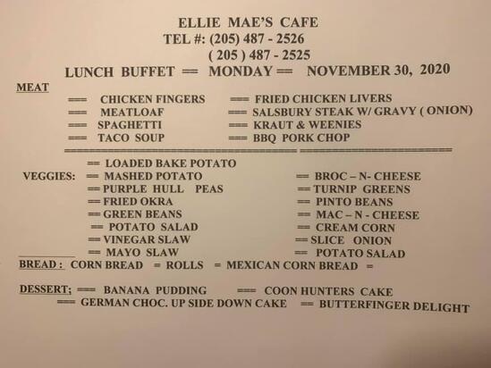 Ellie Mae's Cafe, Winfield - Restaurant menu, prices and reviews