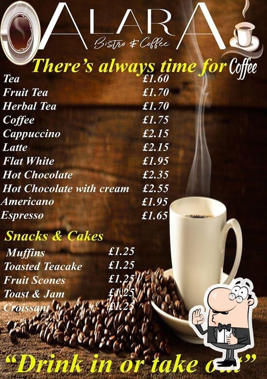 Menu at Alara Bistro & Coffee restaurant, Nuneaton