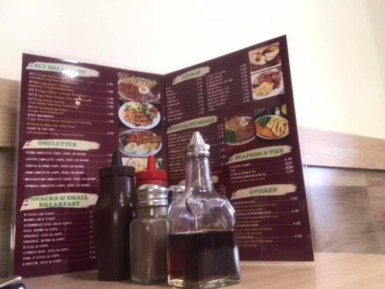 Menu at Pop inn cafe, Thatcham
