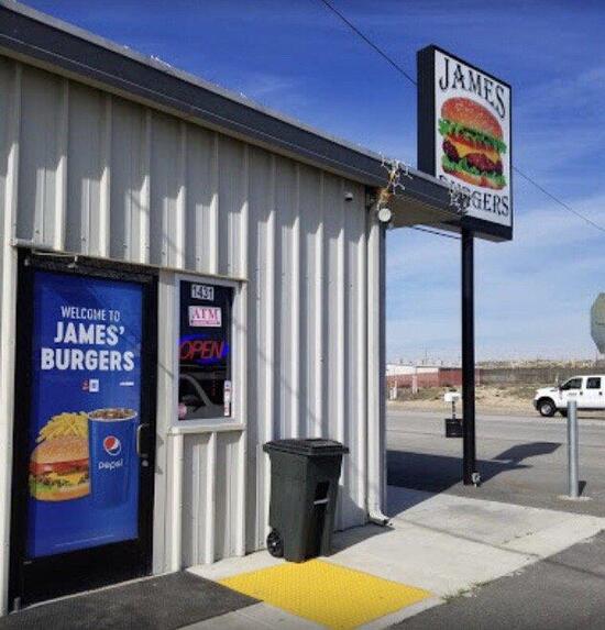 Menu at James Burger restaurant, Bakersfield
