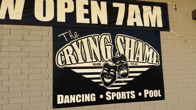 Menu at Crying Shame Bar, Waco