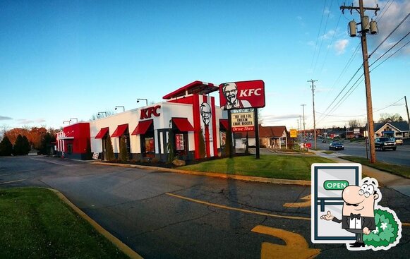 Menu at KFC fast food, Jackson, E Michigan Ave