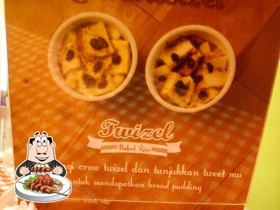 Menu at Twizel Baked Rice restaurant, Yogyakarta