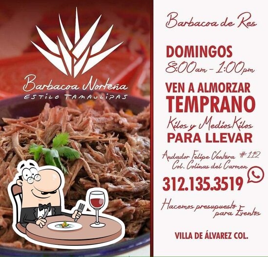 Menu at Barbacoa Norteña, Villa de Álvarez