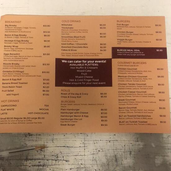 Menu at Jj's Cafe, Bundall