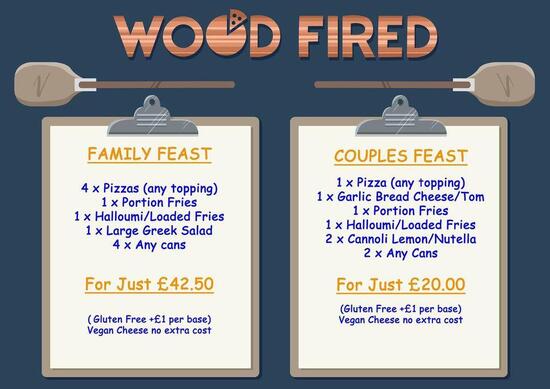 Menu at Wood Fired restaurant, Rochdale
