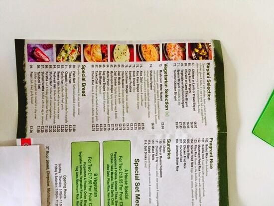 Menu at Green Chilli fast food, Chepstow
