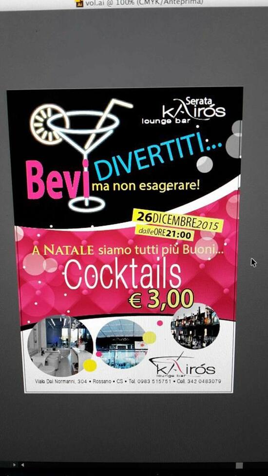 Menu at Kayros Lounge Bar, Rossano Stazione