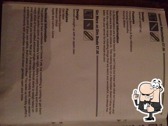 Menu at Boilermaker pub & bar, Nottingham, 36b Carlton St