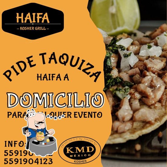 Carta del restaurante Haifa Kosher Grill, Ciudad del México