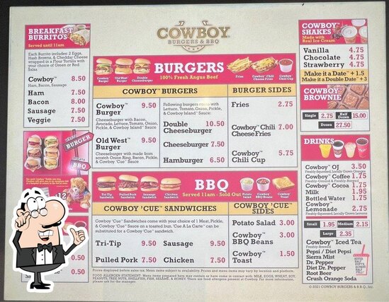 Cowboy Burgers & BBQ, Riverside - Restaurant menu, prices and reviews