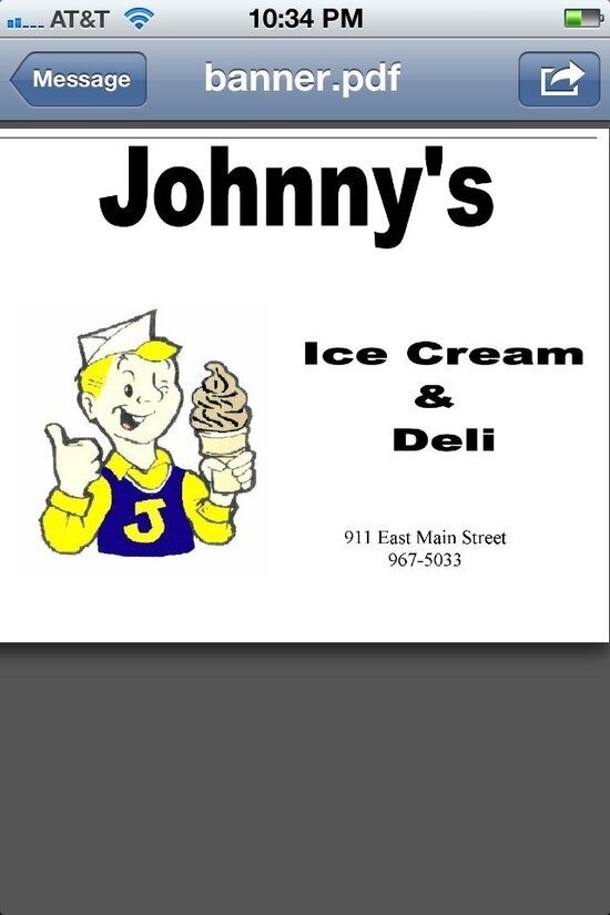 Menu at Johnny's Frozen Custard cafe, Russellville