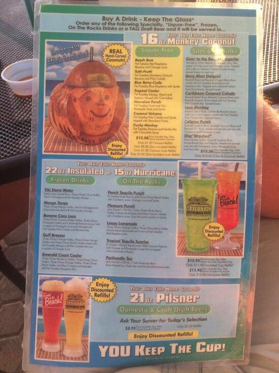 Menu at H20 Bar & Grill, Panama City Beach