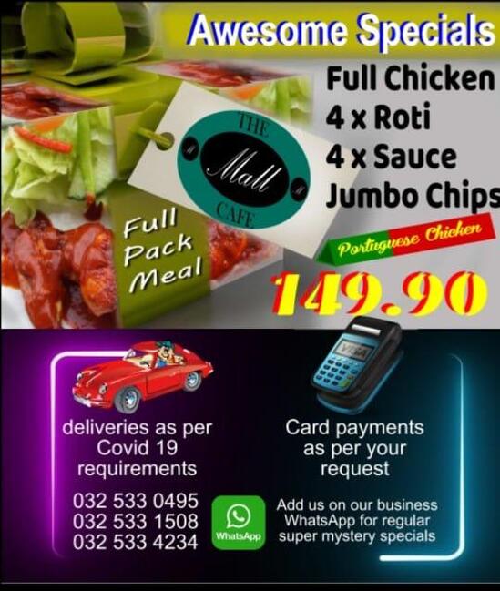 Menu at The Mall Cafe, Verulam