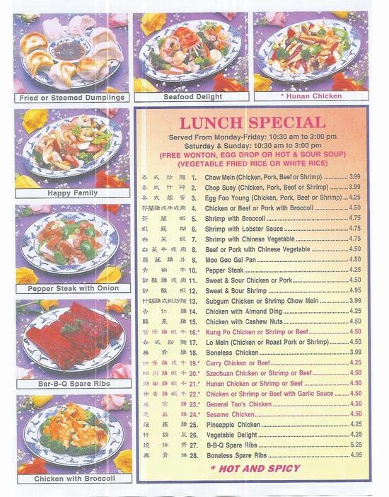 Menu at Main Moon restaurant, Loveland, W Eisenhower Blvd