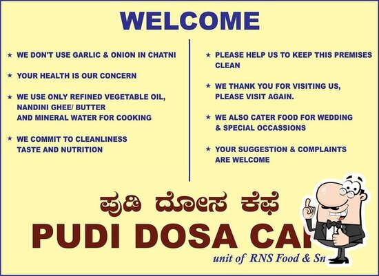 Menu at Pudi Dosa Cafe, Bengaluru