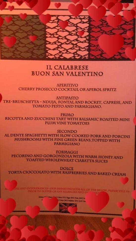 Menu at Il Calabrese restaurant, Holt