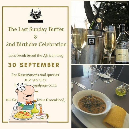 Menu au The Royal Page Restaurant, Pretoria