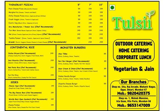 Menu at Tulsi Kitchen, Mumbai