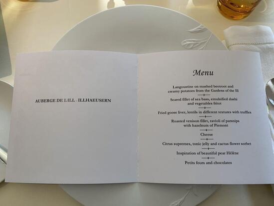 Auberge de l'Ill [Haeberlin] restaurant, Illhaeusern - Menu du ...