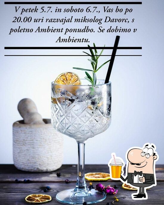 Menu at Ambient Cafe, Celje